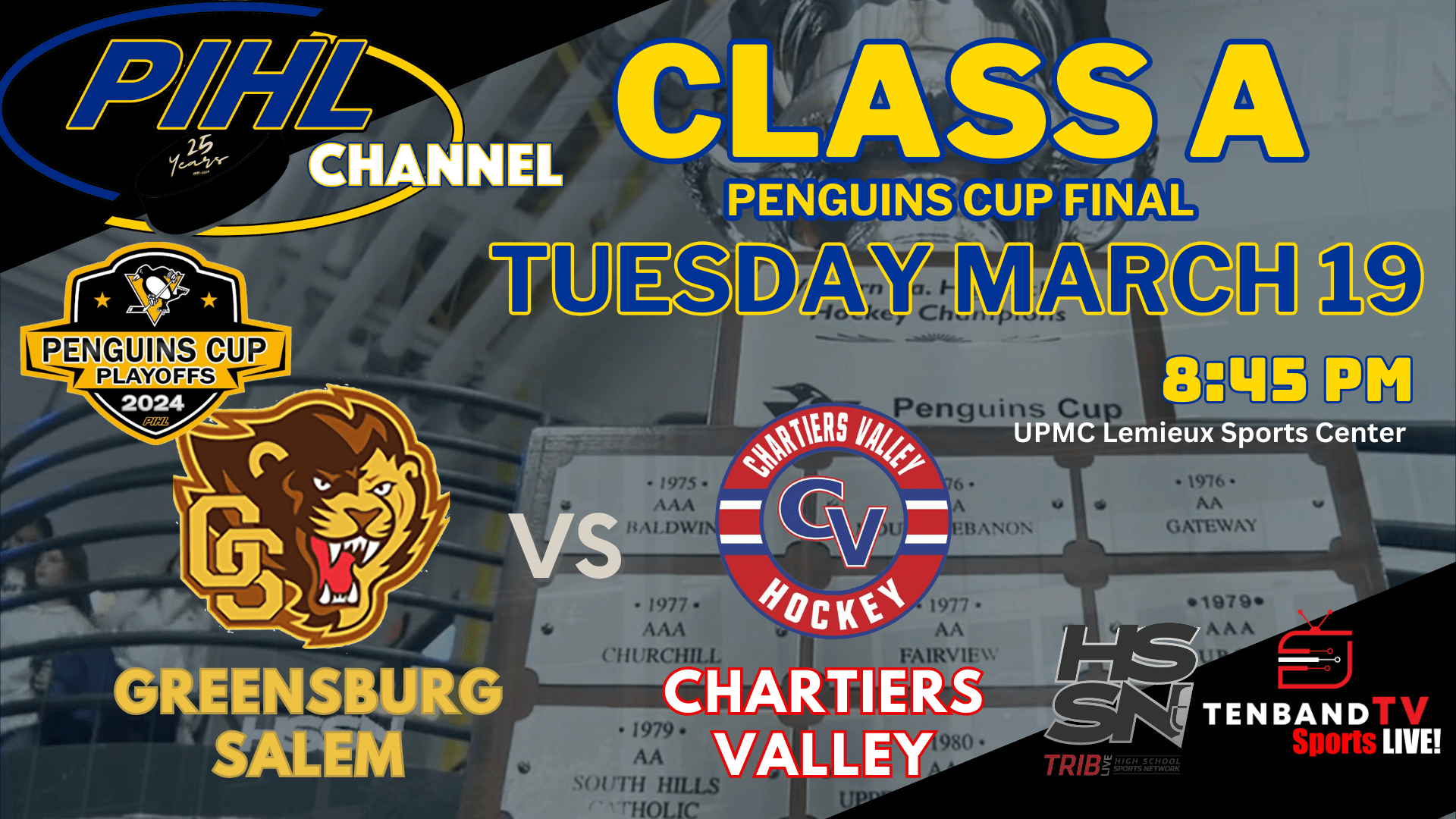 Greensburg Salem vs Chartiers Valley – 2024 PIHL Class A Penguins Cup Championship – March 19 ...