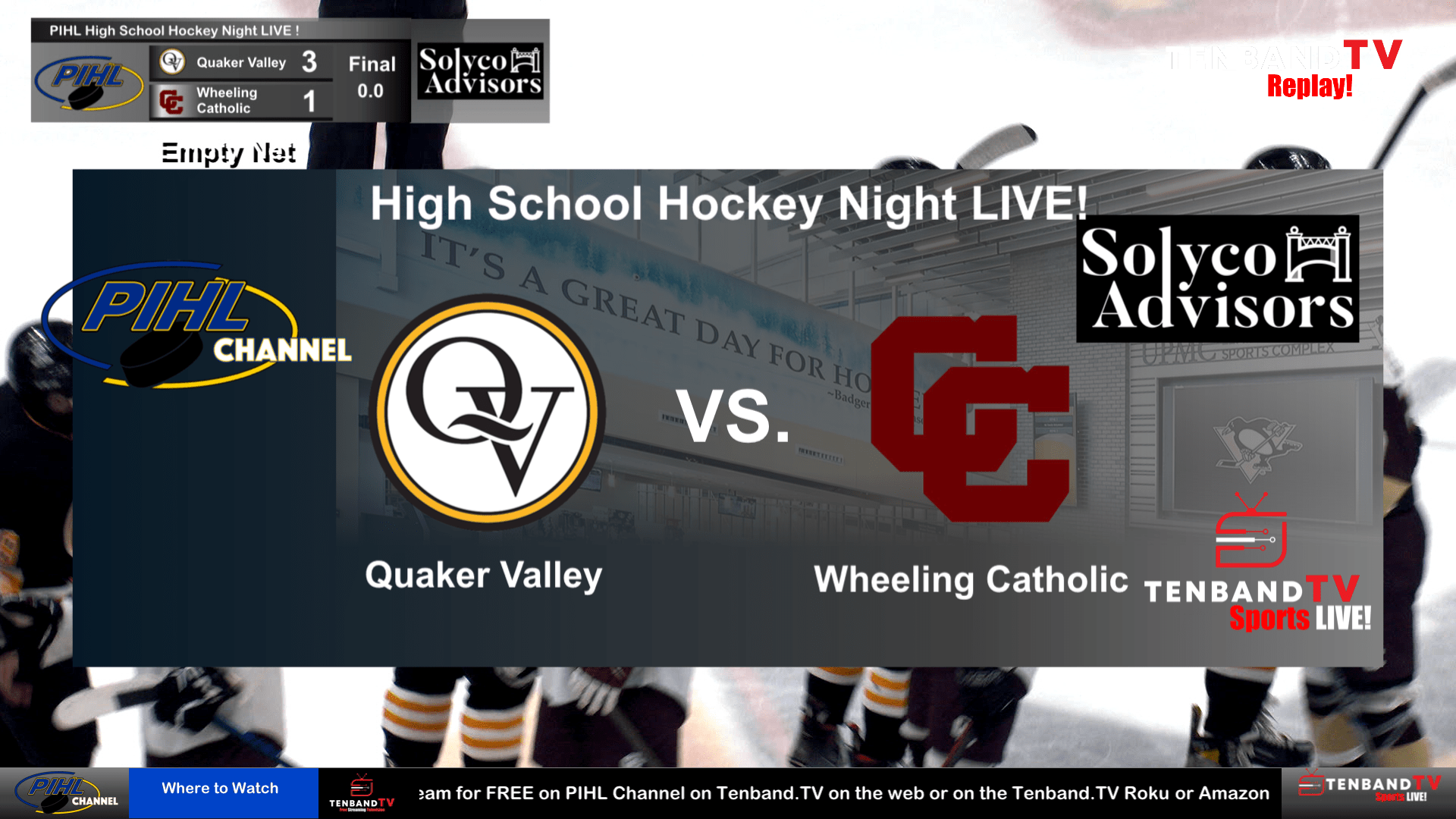 HIGHLIGHTS – Quaker Valley vs Wheeling Catholic – PIHL High School Hockey Night LIVE! Mon Dec 16 ...